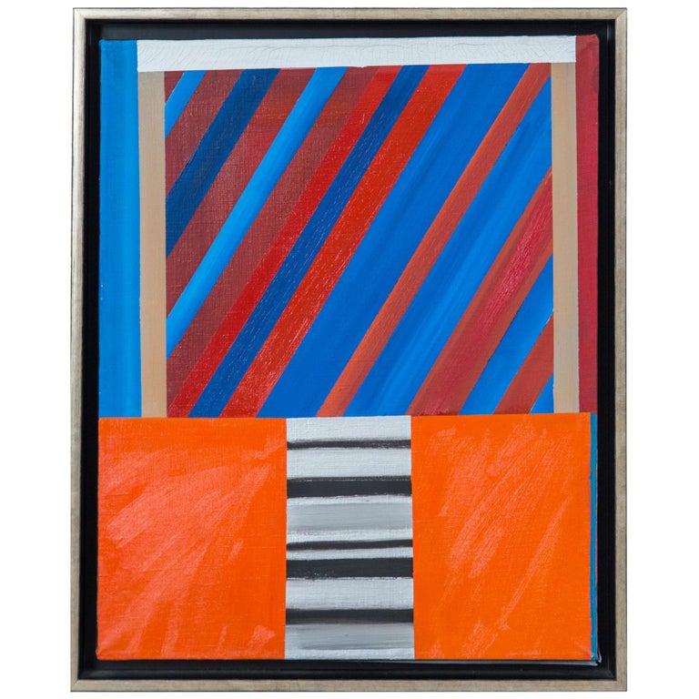 Jim Huntington Red and Blue Abstract Painting, 1964 at 1stDibs