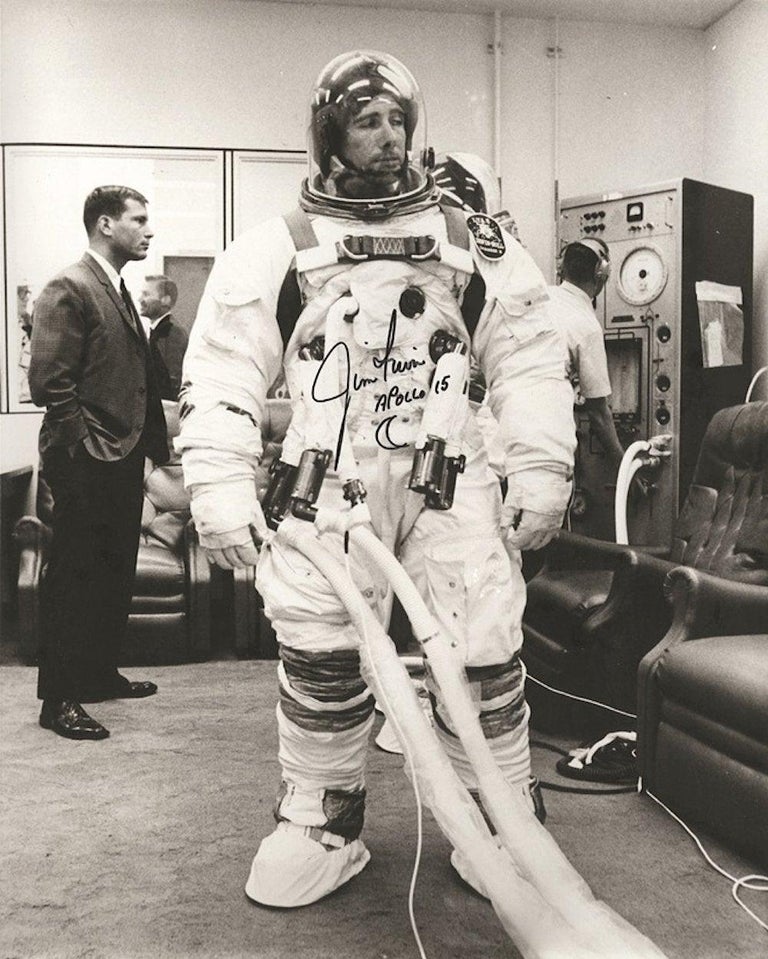 Jim Irwin Apollo 15 Signed 1971 Photograph Black and White at 1stDibs