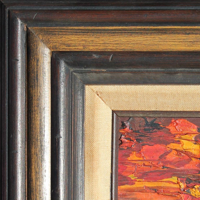 Jim Rabby - Modern Abstract Red, Orange, and Black Textured Impasto ...