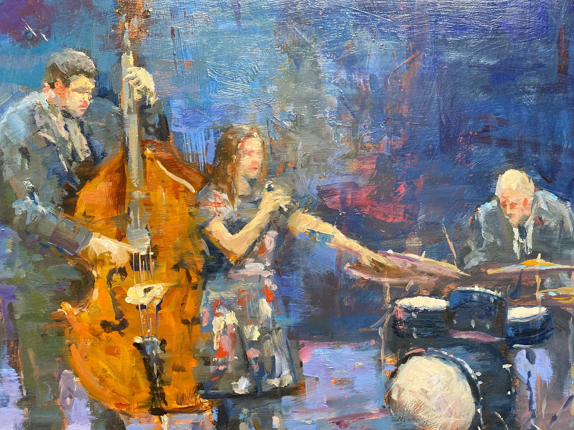 Jim Rodgers - Blue Jazz, original impressionist figurative interior ...