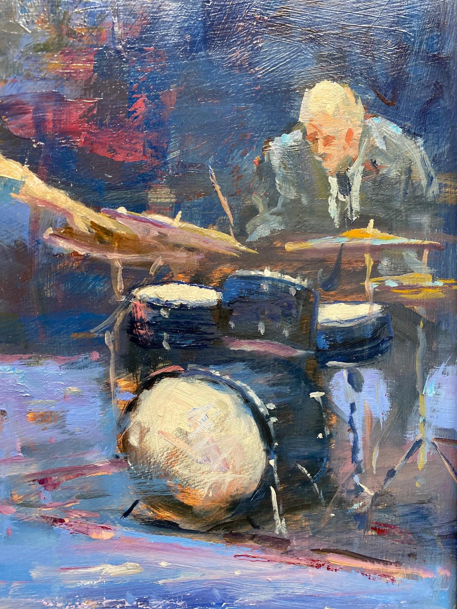 Jim Rodgers - Blue Jazz, original impressionist figurative interior ...