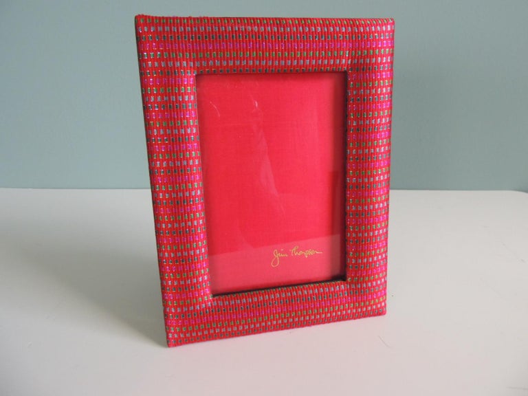 Jim Thompson Red Silk Picture Frame For Sale at 1stDibs