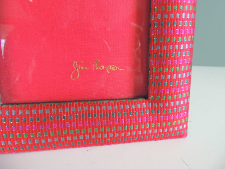 Jim Thompson Red Silk Picture Frame For Sale at 1stDibs