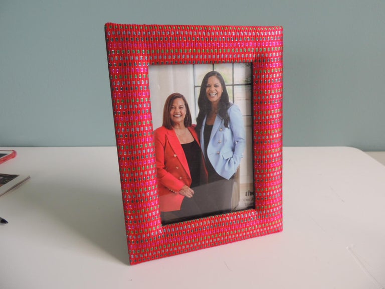 Jim Thompson Red Silk Picture Frame For Sale at 1stDibs