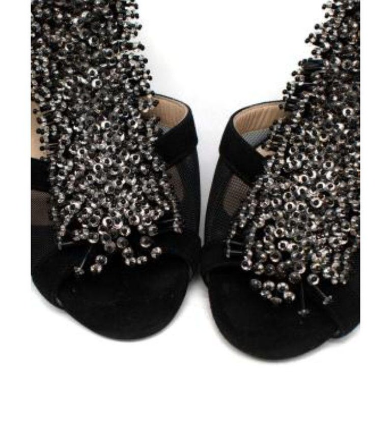 Jimmy Choo Bead Embellished Black Suede Heels For Sale at 1stDibs