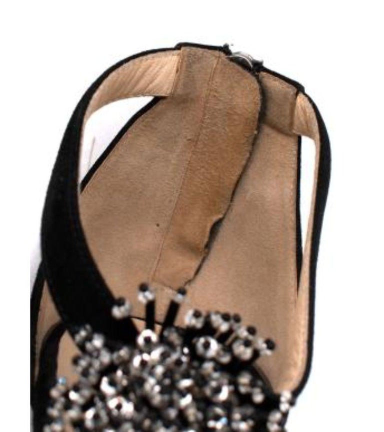 Jimmy Choo Bead Embellished Black Suede Heels For Sale at 1stDibs