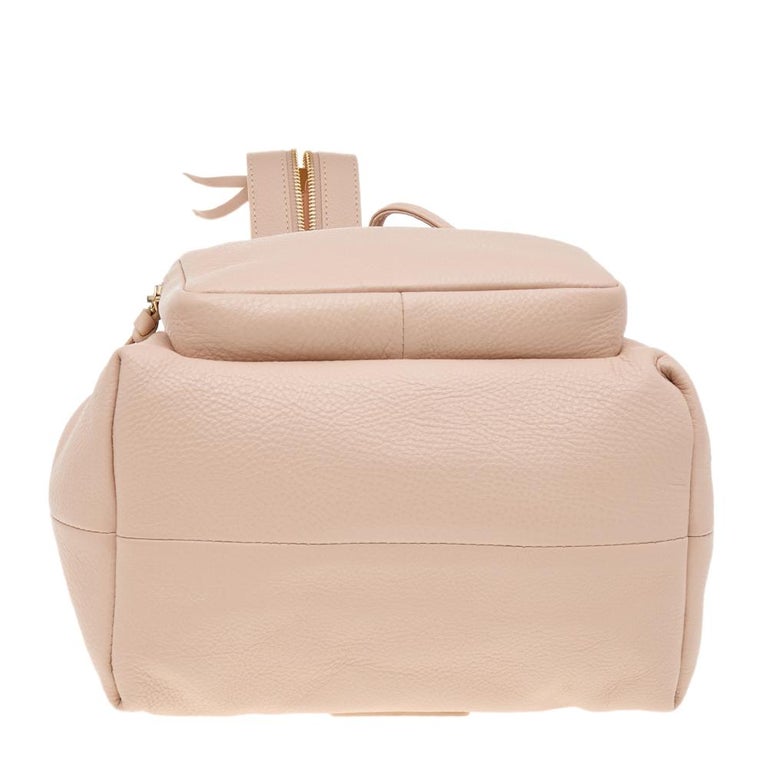Jimmy Choo Beige Leather Drawstring Backpack For Sale at 1stDibs
