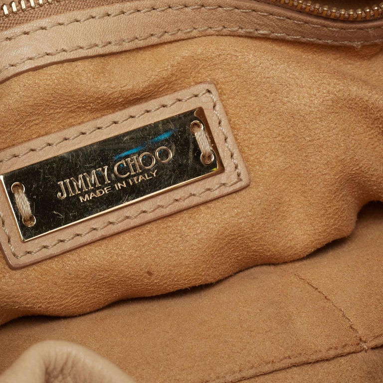 Jimmy Choo Beige Leather Drawstring Bucket Bag at 1stDibs