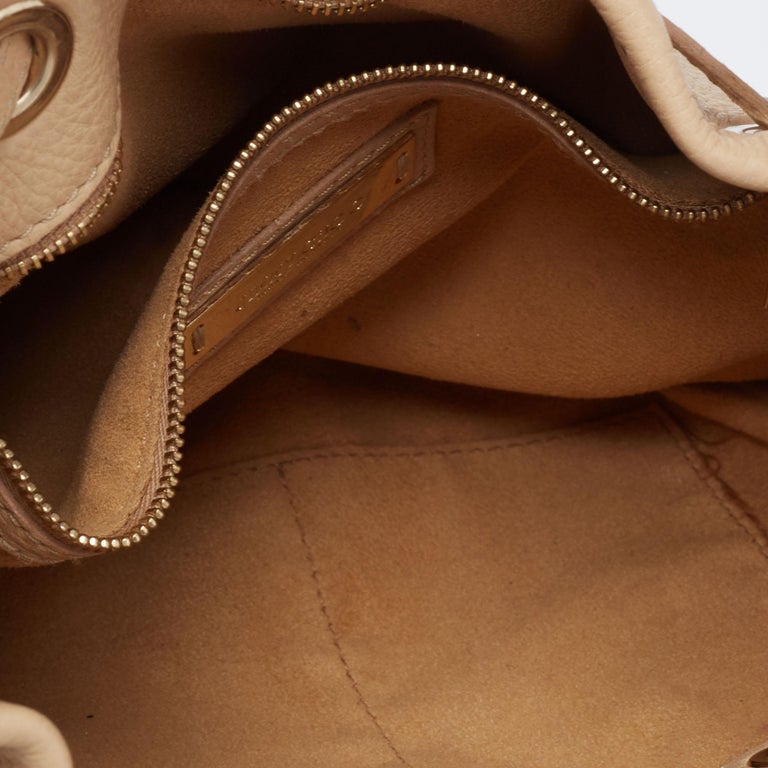 Jimmy Choo Beige Leather Drawstring Bucket Bag at 1stDibs