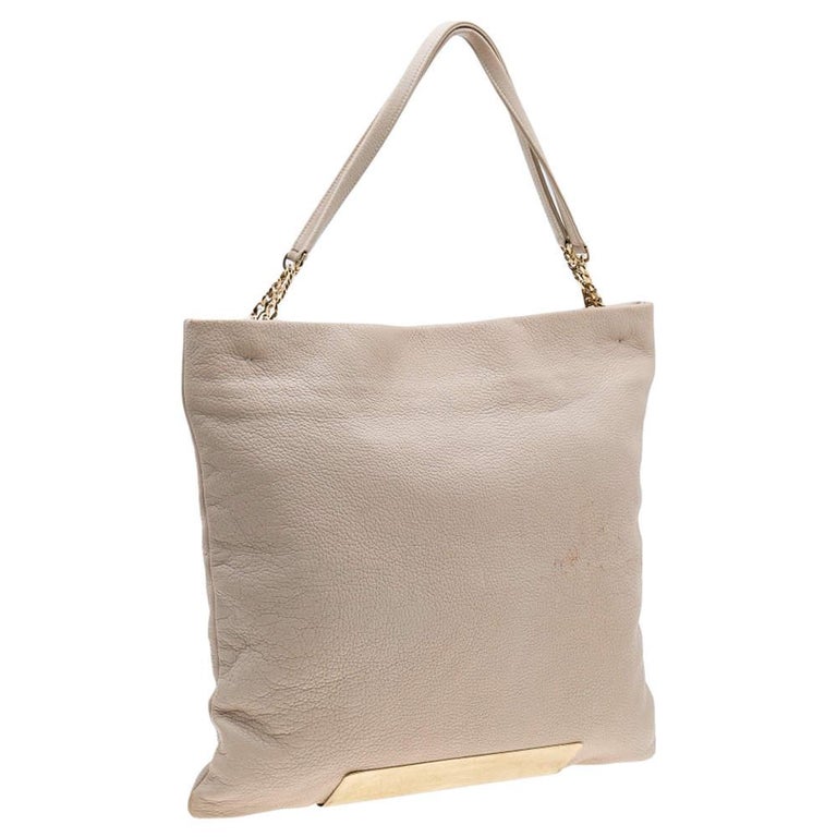 Jimmy Choo Beige Leather Large Charlie Tote For Sale at 1stDibs