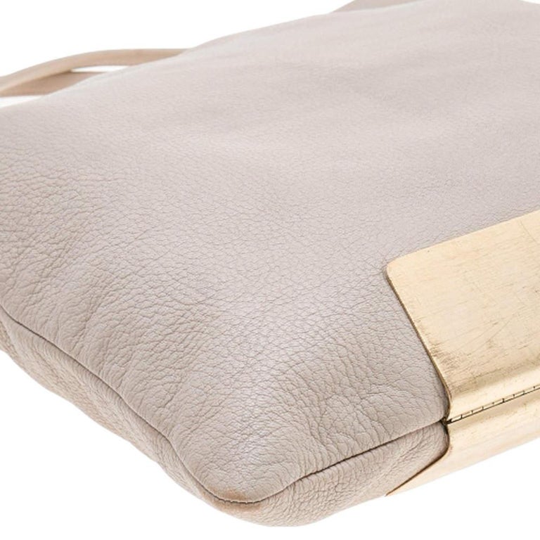 Jimmy Choo Beige Leather Large Charlie Tote For Sale at 1stDibs