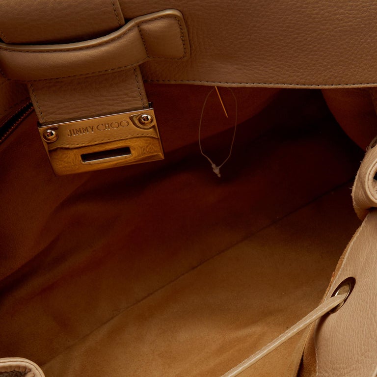 Jimmy Choo Beige Leather Rosalie Satchel For Sale at 1stDibs