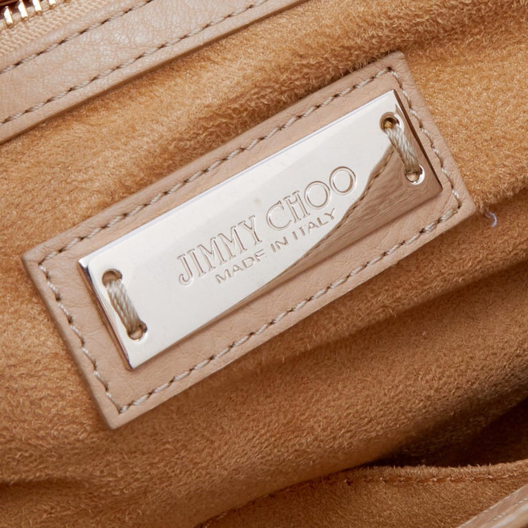 Jimmy Choo Beige Leather Rosalie Satchel For Sale at 1stDibs