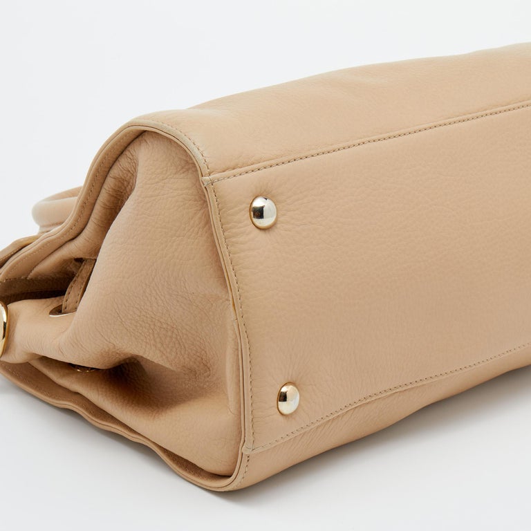 Jimmy Choo Beige Leather Rosalie Satchel For Sale at 1stDibs