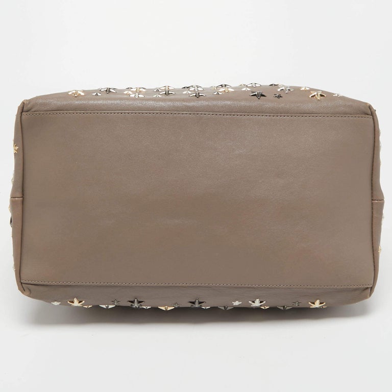 Jimmy Choo Beige Leather Sasha Star Studded Tote For Sale at 1stDibs