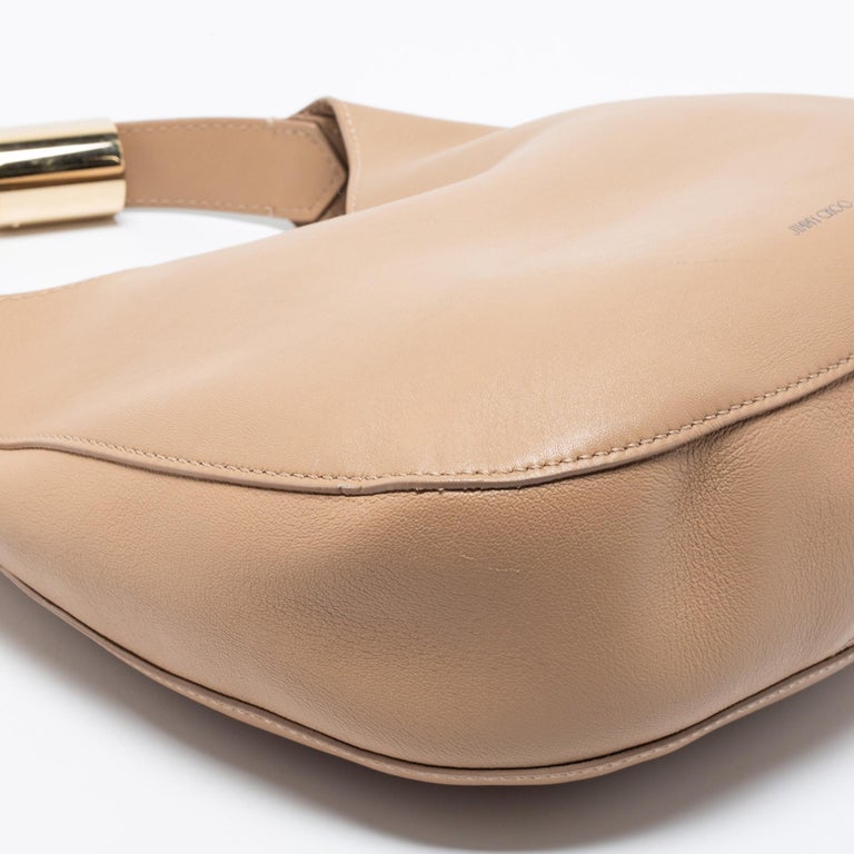 Jimmy Choo Beige Leather Stevie Hobo For Sale at 1stDibs