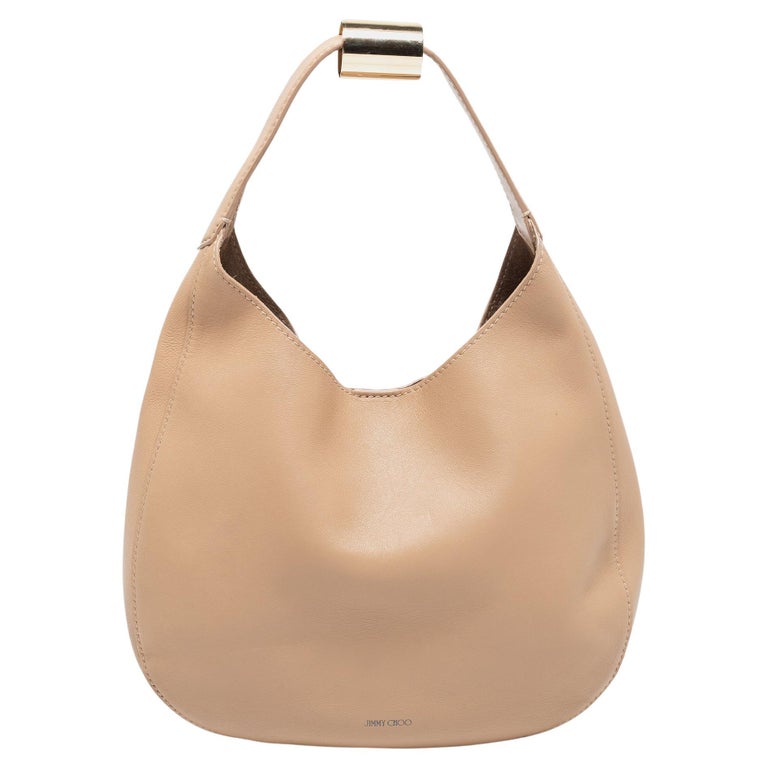 Jimmy Choo Beige Leather Stevie Hobo For Sale at 1stDibs