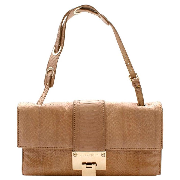 Jimmy Choo Beige Snakeskin Shoulder Bag For Sale at 1stDibs