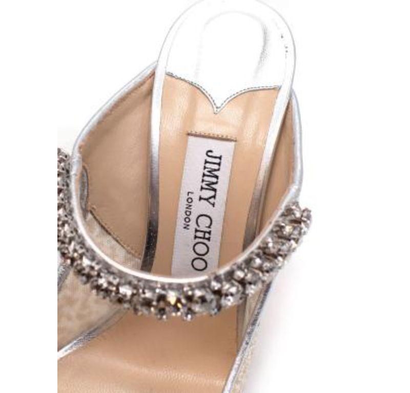 Jimmy Choo Bing 100 Crystal Embellished Tulle Mules For Sale at 1stDibs