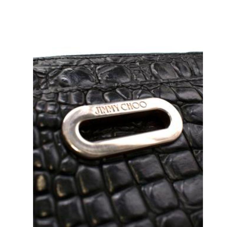 Jimmy Choo Black Alligator Embossed Leather Wallet For Sale at 1stDibs
