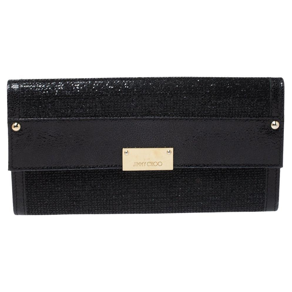 Jimmy Choo Silver Suede Crystal Embellished Dome Clasp Mini Cloud ...