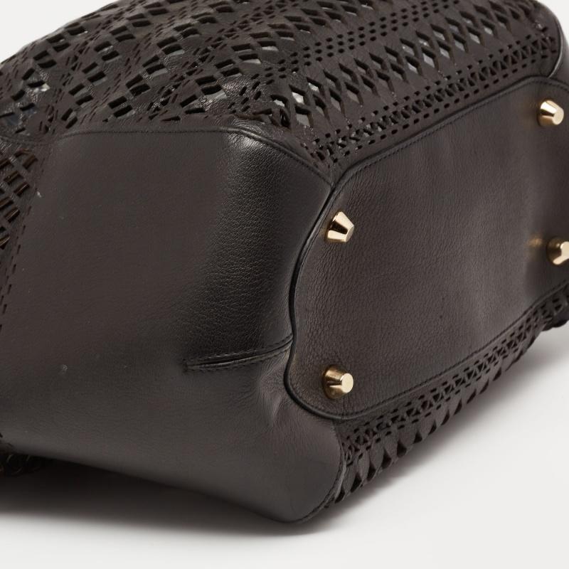 Jimmy Choo Black Leather Anna Lasercut Shoulder Bag at 1stDibs | jimmy ...