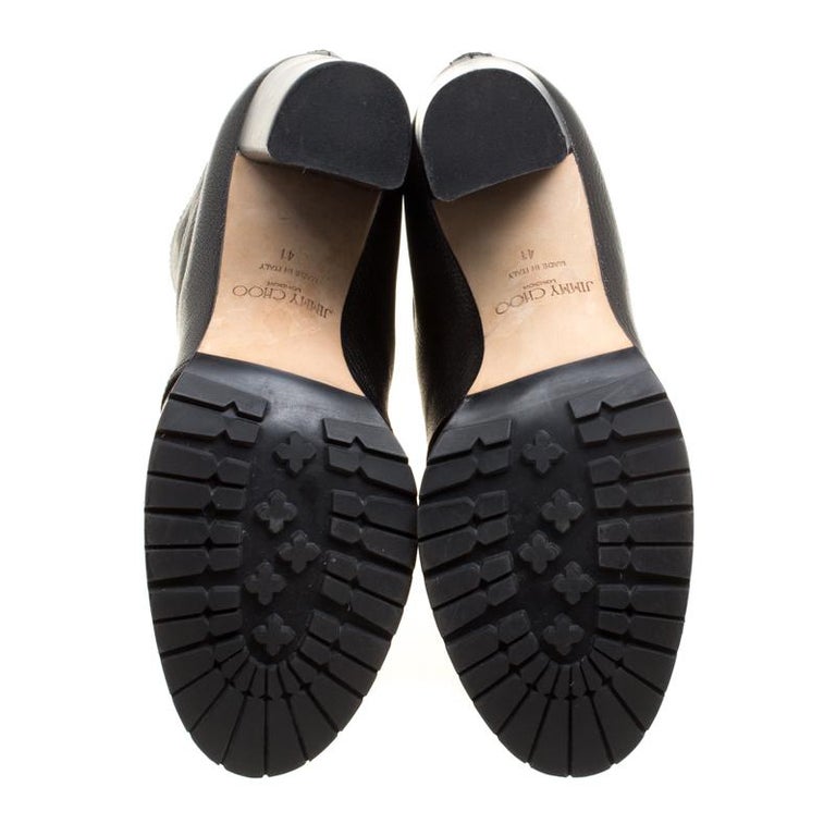 Jimmy Choo Black Leather Crystal Embellished Datchet Ankle Boots Size ...