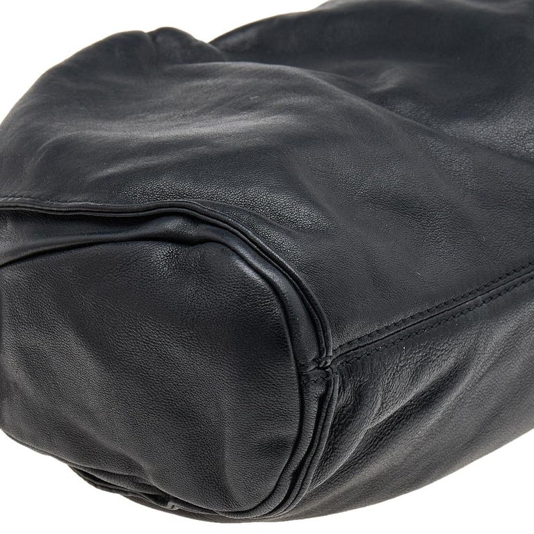 Jimmy Choo Black Leather Oversized Chain Zip Clutch For Sale at 1stDibs