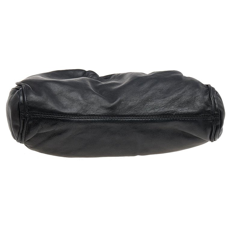 Jimmy Choo Black Leather Oversized Chain Zip Clutch For Sale at 1stDibs