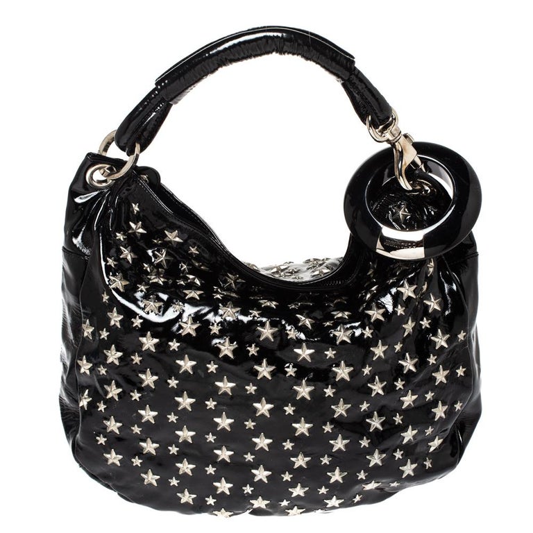 Jimmy Choo Black Patent Leather Star Studded Sky Hobo at 1stDibs ...