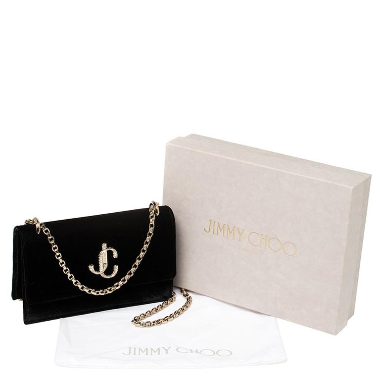Jimmy Choo Black Velvet Bohemia Wallet on Chain at 1stDibs