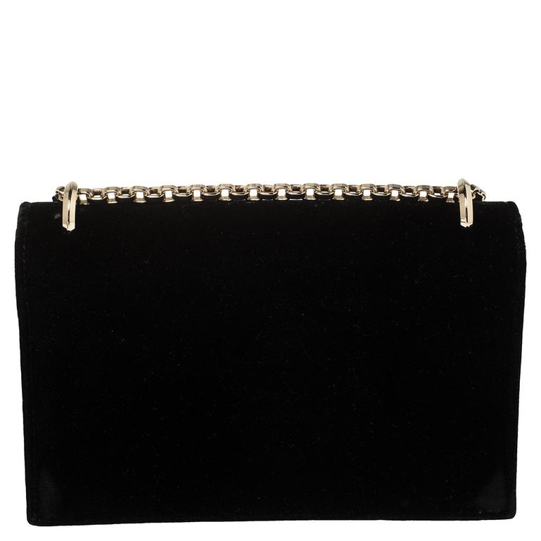 Jimmy Choo Black Velvet Bohemia Wallet on Chain at 1stDibs
