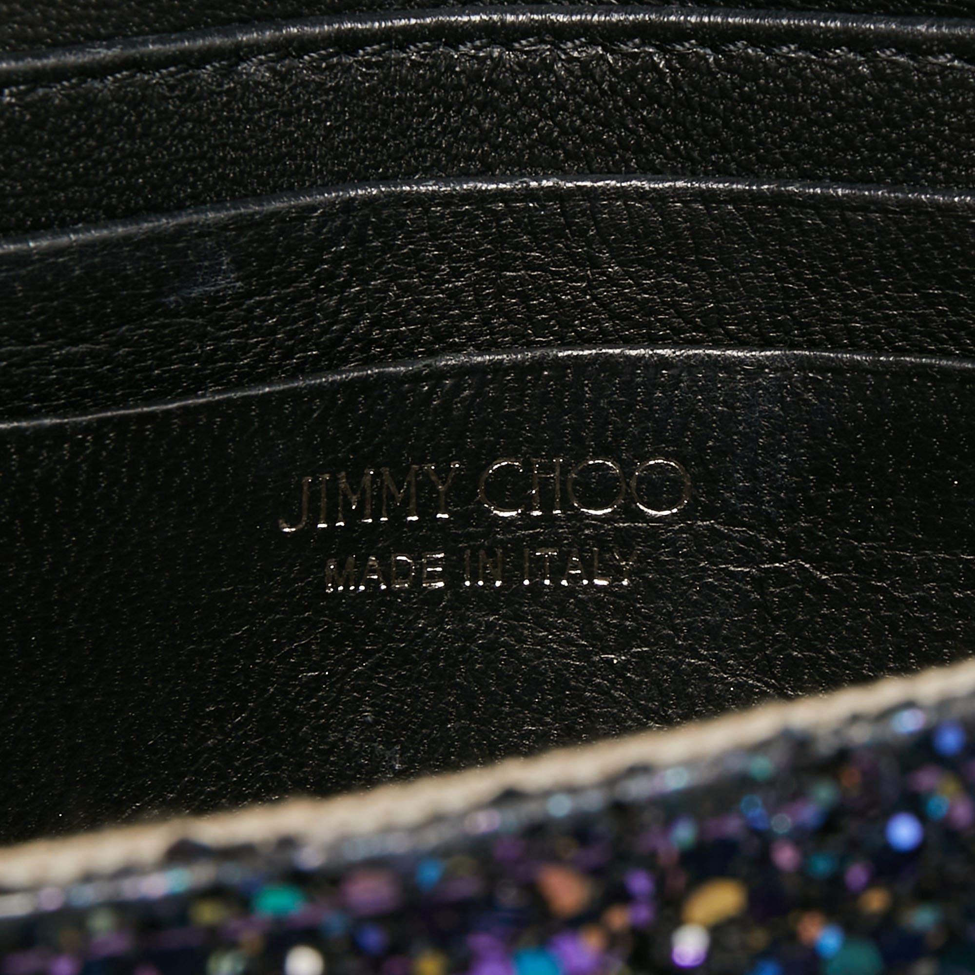 Jimmy Choo Blue/Multicolor Glitter Fabric Finley Shoulder Bag For Sale ...