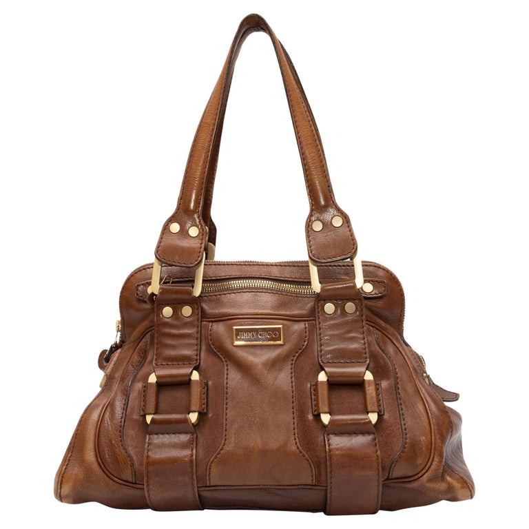 Jimmy Choo Brown Leather Handbag For Sale at 1stDibs