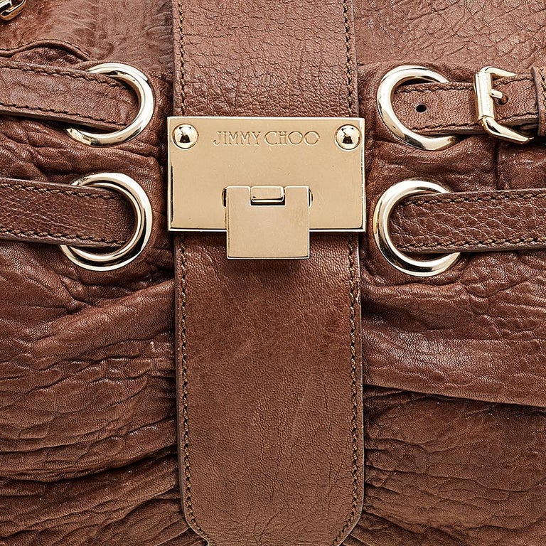 Jimmy Choo Brown Riki Chain Shoulder Bag at 1stDibs