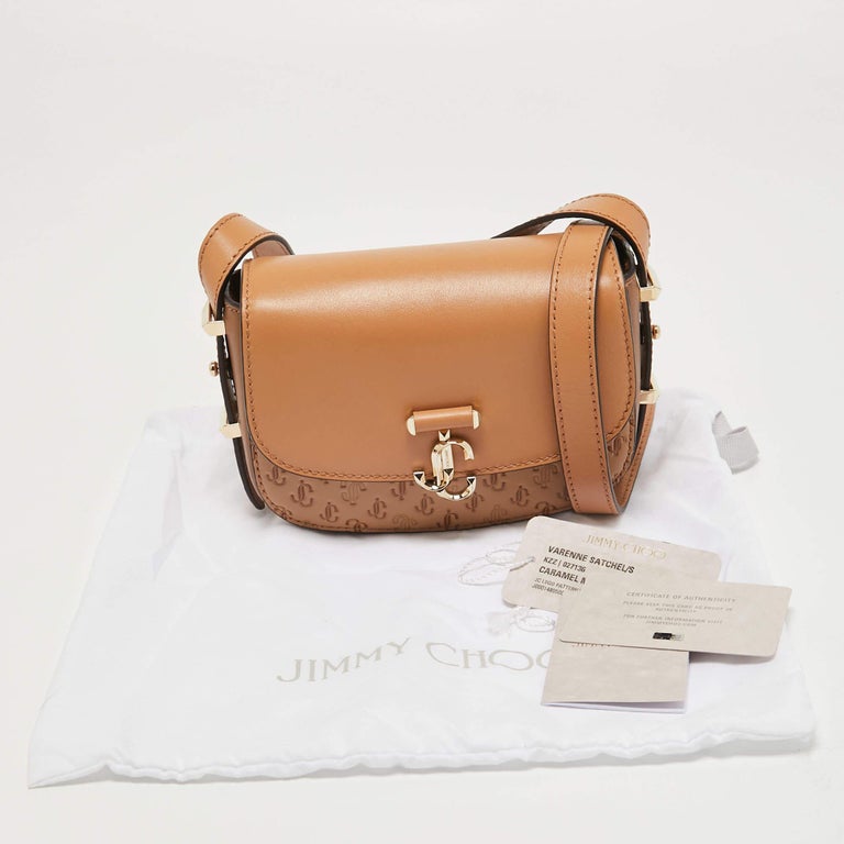 Jimmy Choo Brown Signature Embossed Leather Varenne Crossbody Bag For ...