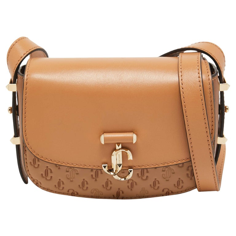 Jimmy Choo Brown Signature Embossed Leather Varenne Crossbody Bag For ...