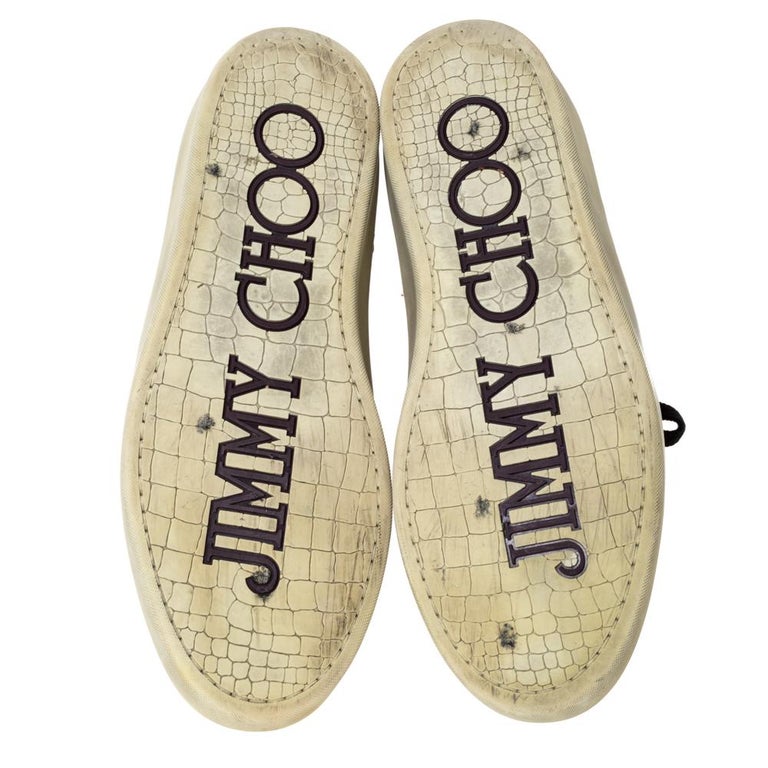 Jimmy Choo Burgundy Croc Embossed Leather Belgravia High Top Sneakers ...