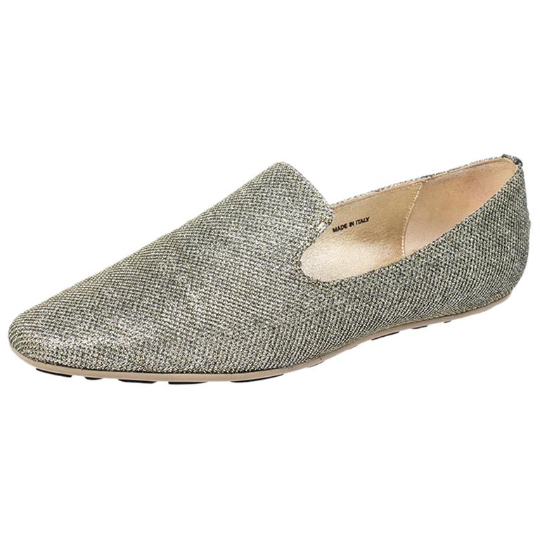 Jimmy Choo Gold Lame Wheel Smoking Slippers Size 39 at 1stDibs