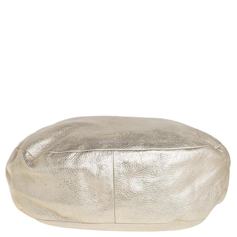 Jimmy Choo Gold Leather Large Sky Bangle Hobo at 1stDibs