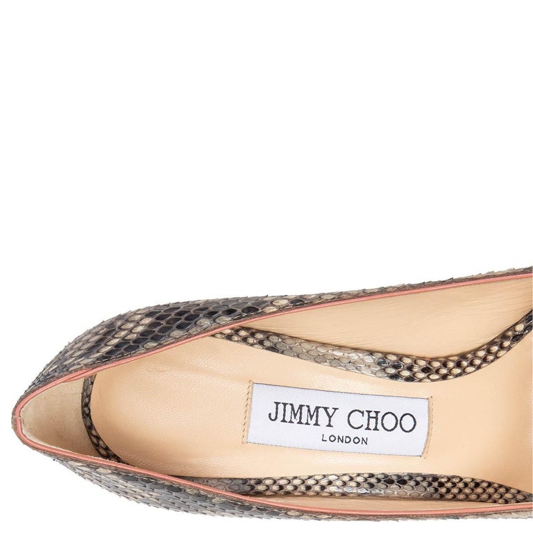 JIMMY CHOO gradient taupe PYTHON ABEL 100 Pumps Shoes 37.5 For Sale at ...
