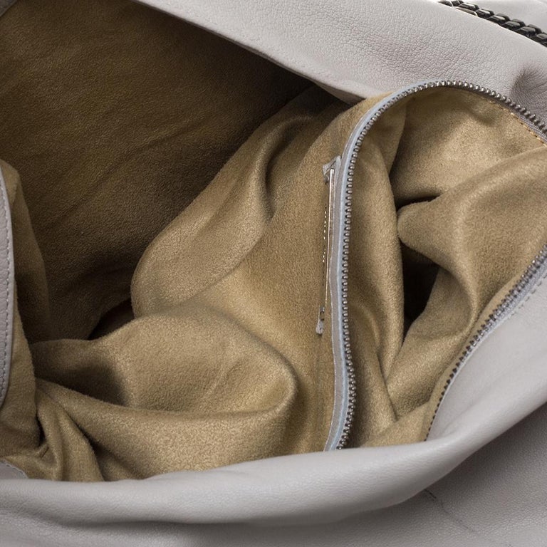 Jimmy Choo Grey Leather Large Biker Saddle Chain Shoulder Bag at 1stDibs