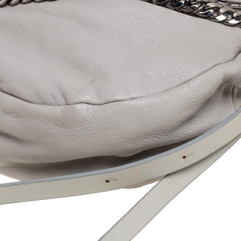 Jimmy Choo Grey Leather Large Biker Saddle Chain Shoulder Bag at 1stDibs