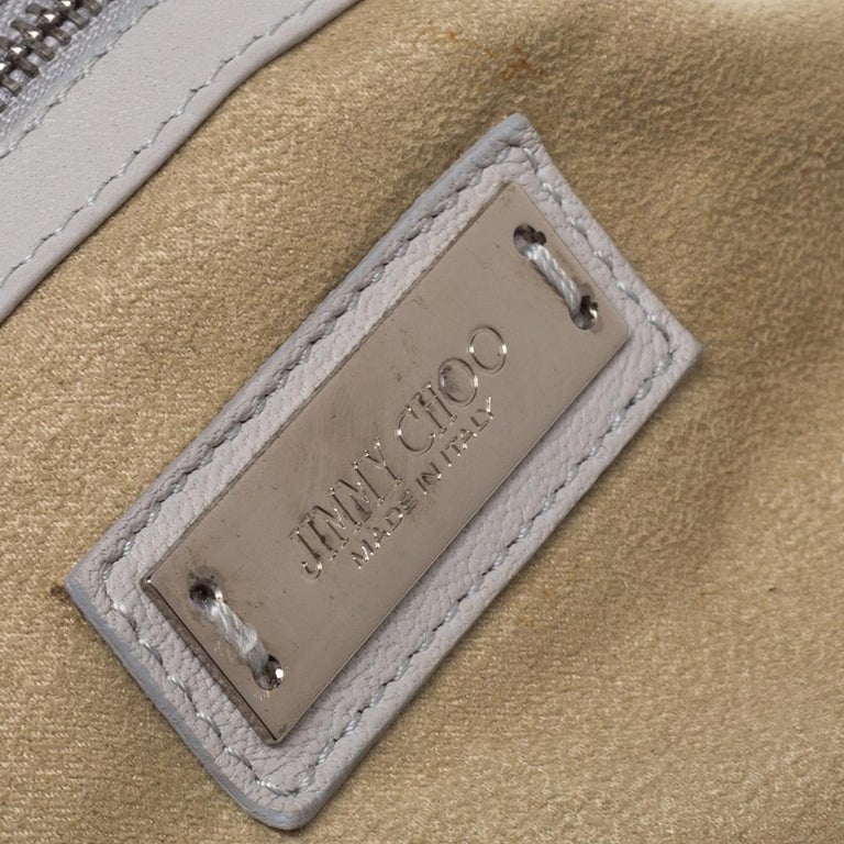 Jimmy Choo Grey Leather Large Biker Saddle Chain Shoulder Bag at 1stDibs