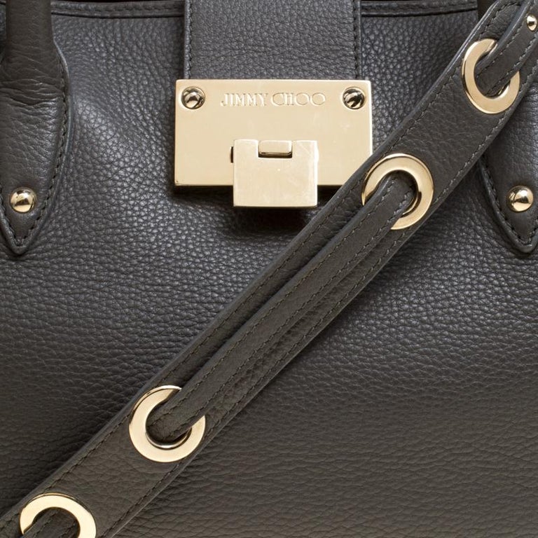 Jimmy Choo Grey Leather Shoulder Bag For Sale at 1stDibs