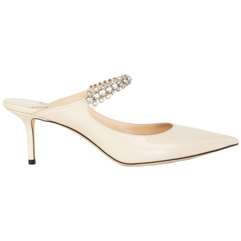 JIMMY CHOO ivory patent leather Pointed Toe BING65 Mules Shoes 39.5 at ...