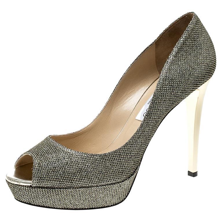 Jimmy Choo Glitter Pumps - 28 For Sale on 1stDibs