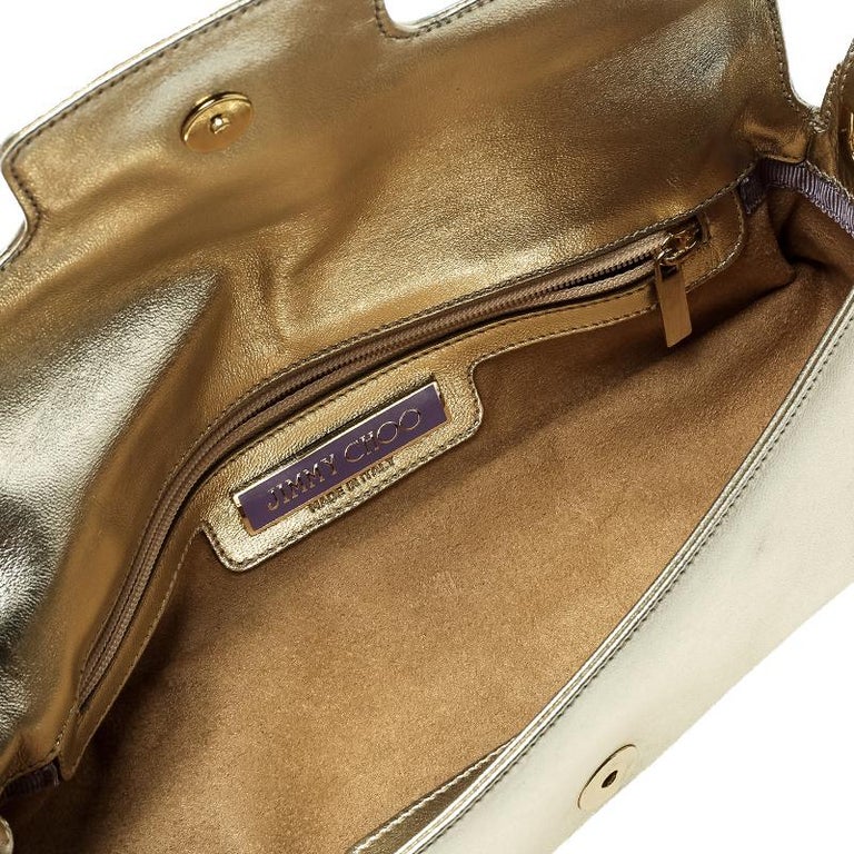 Jimmy Choo Light Gold Leather Shoulder Bag For Sale at 1stDibs