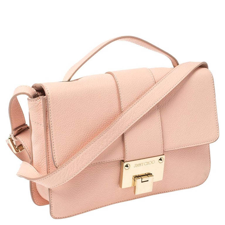 Jimmy Choo Light Pink Leather Rebel Top Handle Bag at 1stDibs