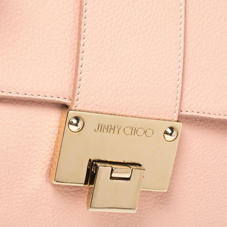 Jimmy Choo Light Pink Leather Rebel Top Handle Bag at 1stDibs